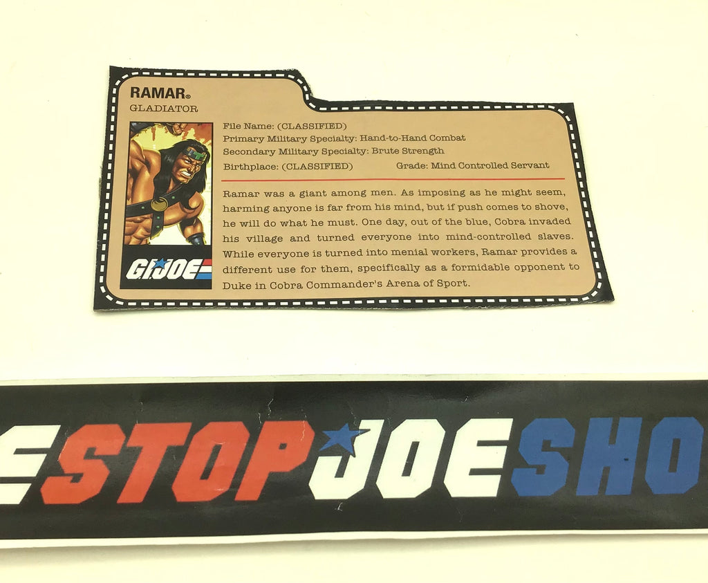 2025 SUPER7 REACTION+ G.I. JOE RAMAR V1 GLADIATOR O-RING LOOSE 100% CO ...