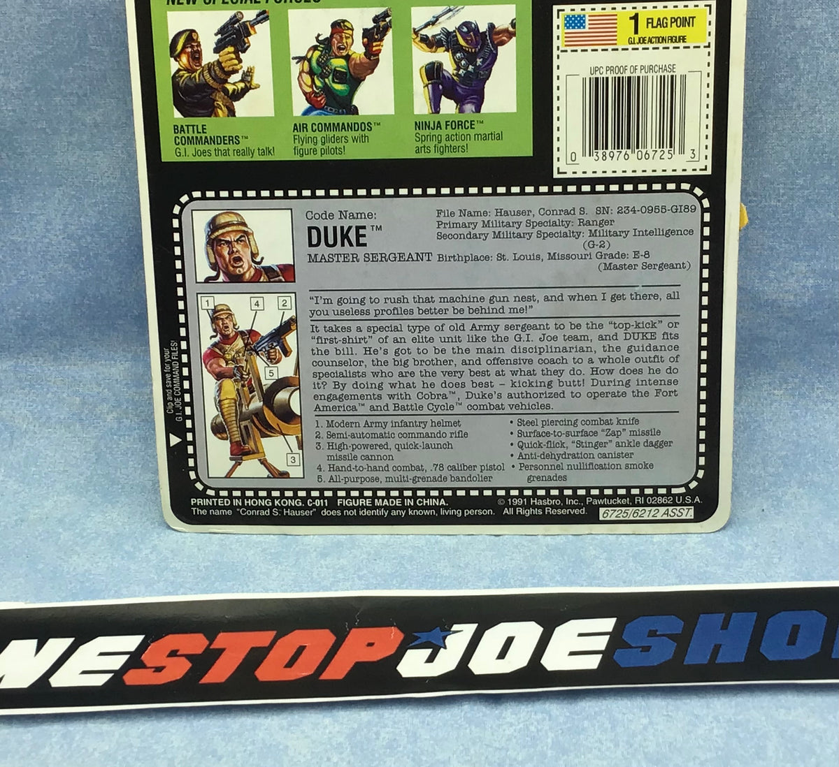 1992 VINTAGE ARAH DUKE V3 HALL OF FAME OFFER FULL FILE CARD – THE G.I ...