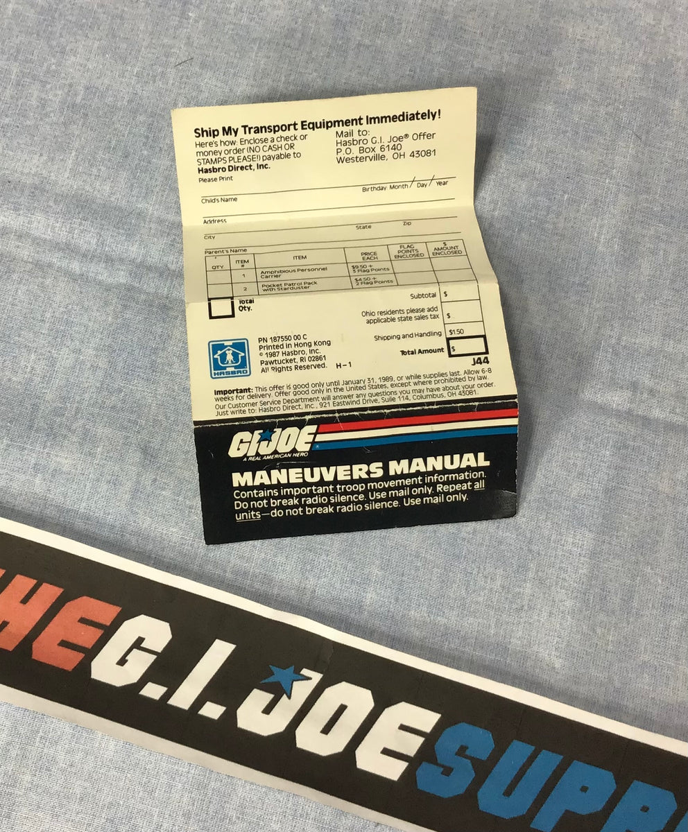 1987 ARAH G.I. JOE MANEUVERS MANUAL OFFER MAIL ORDER BROCHURE BOOKLET ...