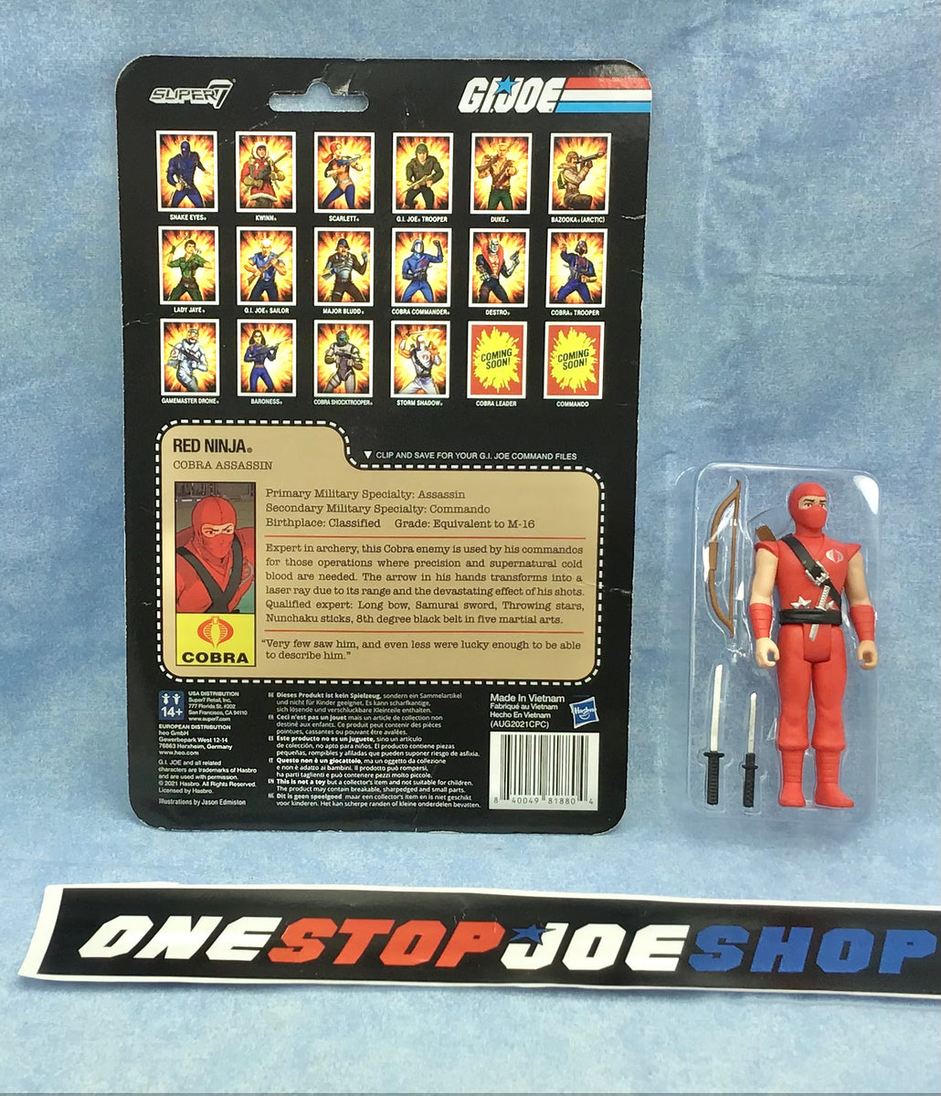 2021 SUPER7 REACTION G.I. JOE COBRA RED NINJA V1 WAVE 1 LOOSE 100% COM ...