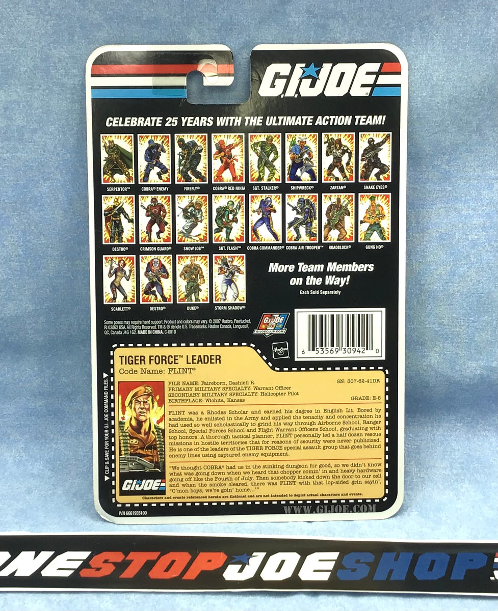 2008 25TH ANNIVERSARY G.I. JOE FLINT V12 TIGER FORCE WAVE 8 NEW SEALED ...