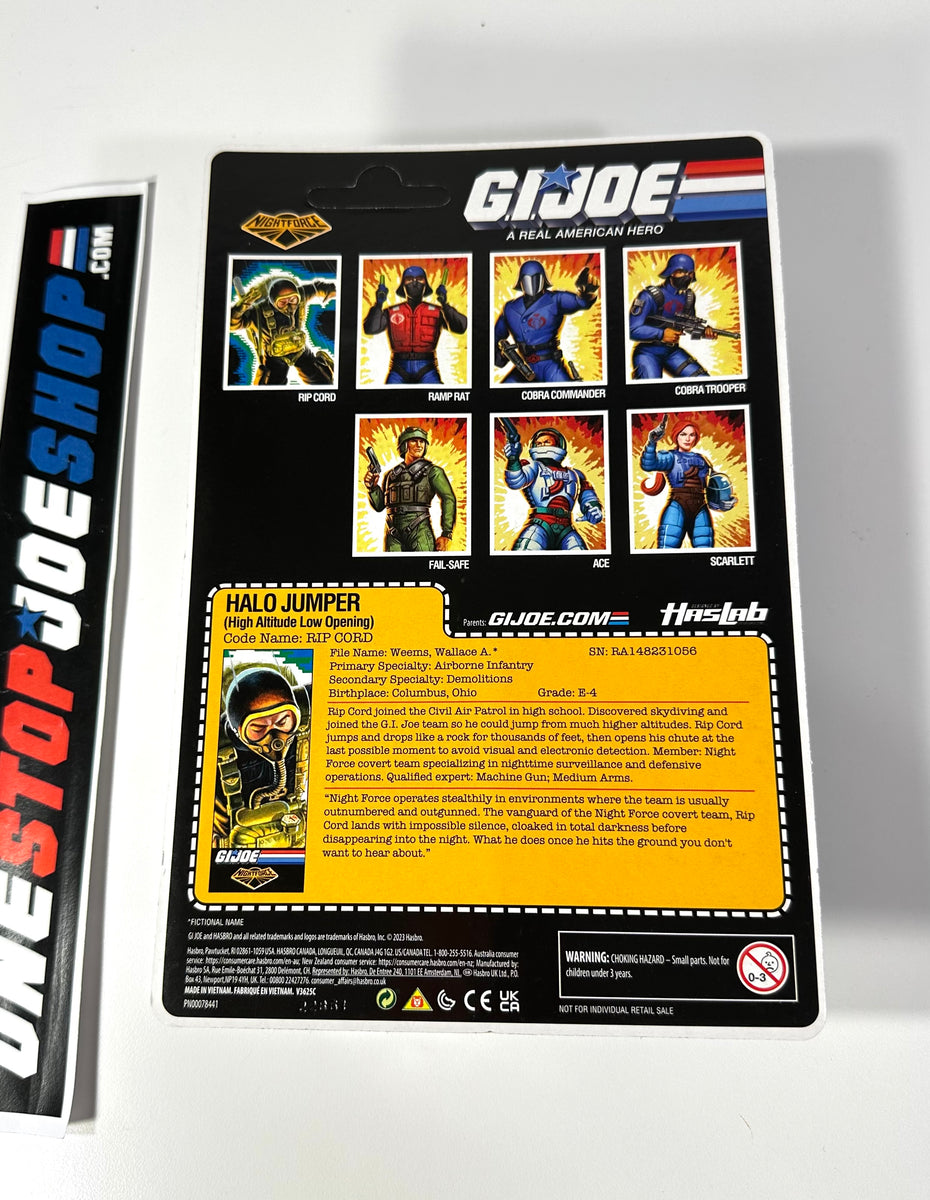 2023 RETRO LINE G.I. JOE RIP CORD NIGHT FORCE PARATROOPER HASBRO PULSE ...