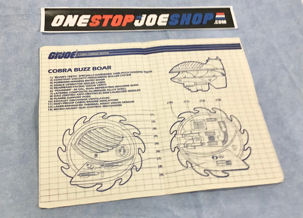 1987 VINTAGE ARAH BUZZ BOAR VEHICLE BLUEPRINTS (b) – THE G.I. JOE SHOP ...