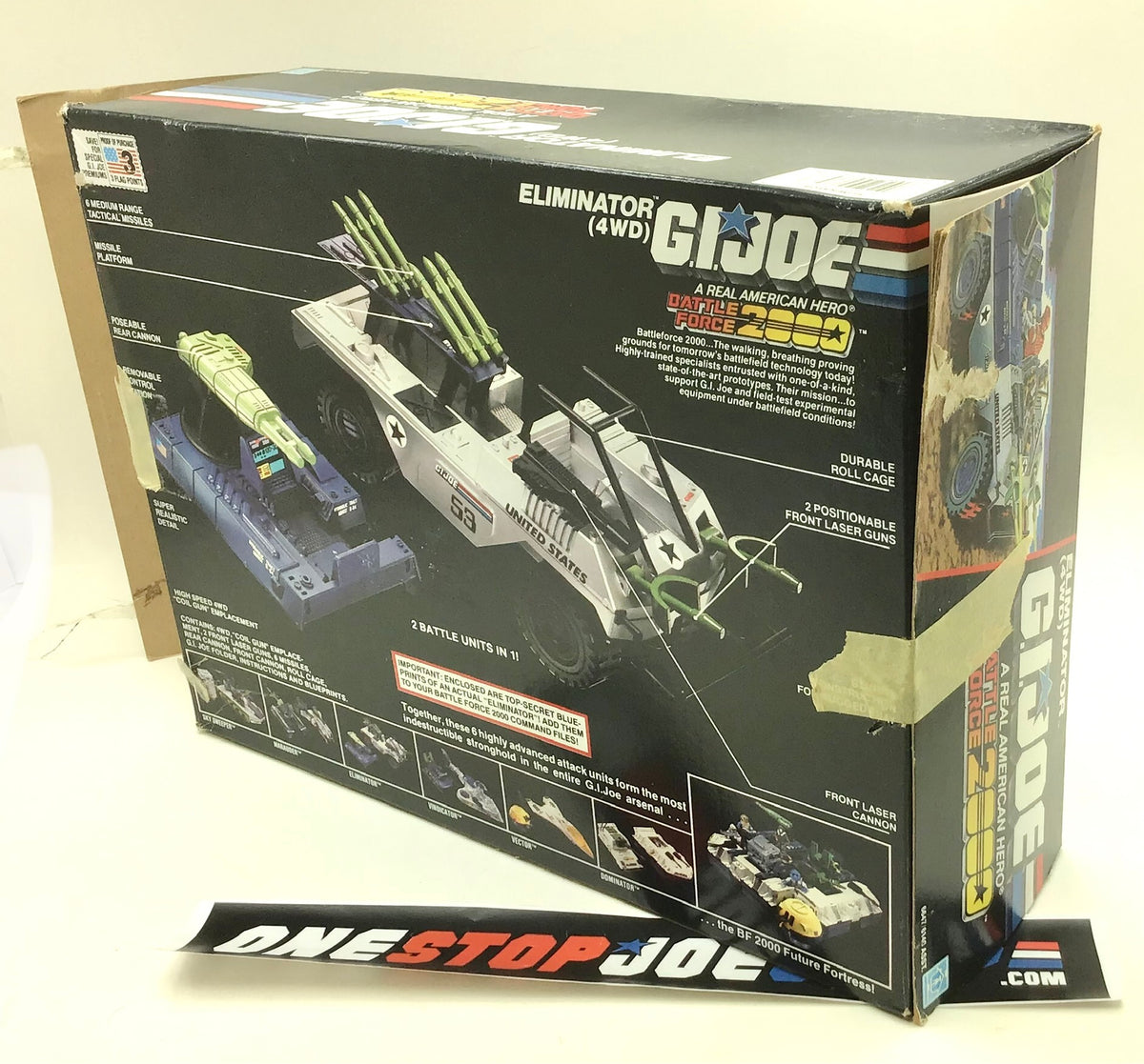 1987 VINTAGE ARAH G.I. JOE ELIMINATOR 4WD BATTLE FORCE 2000 VEHICLE BO ...