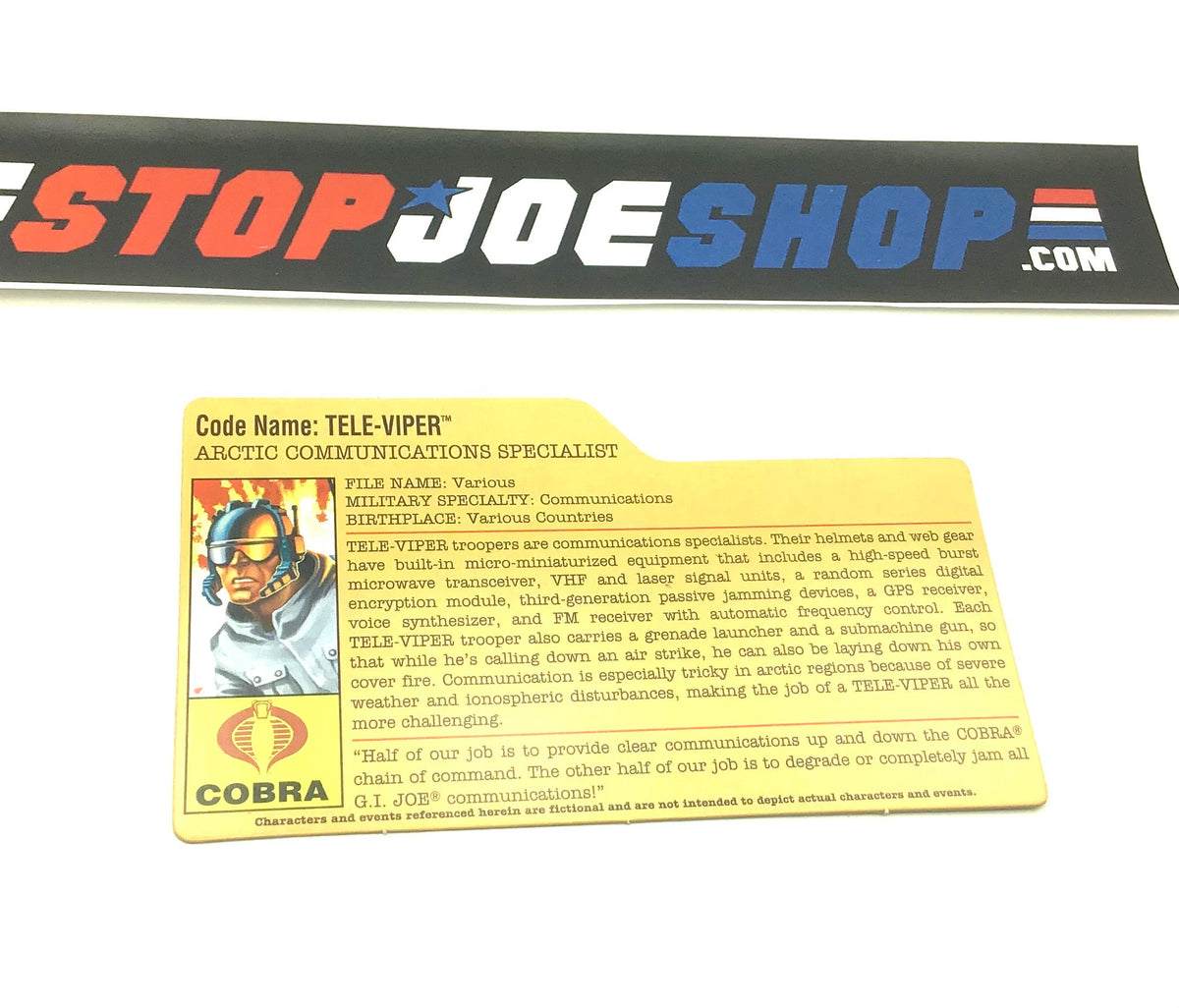 2008 25TH ANNIVERSARY COBRA TELE-VIPER V7 FILE CARD – THE G.I. JOE SHOP ...