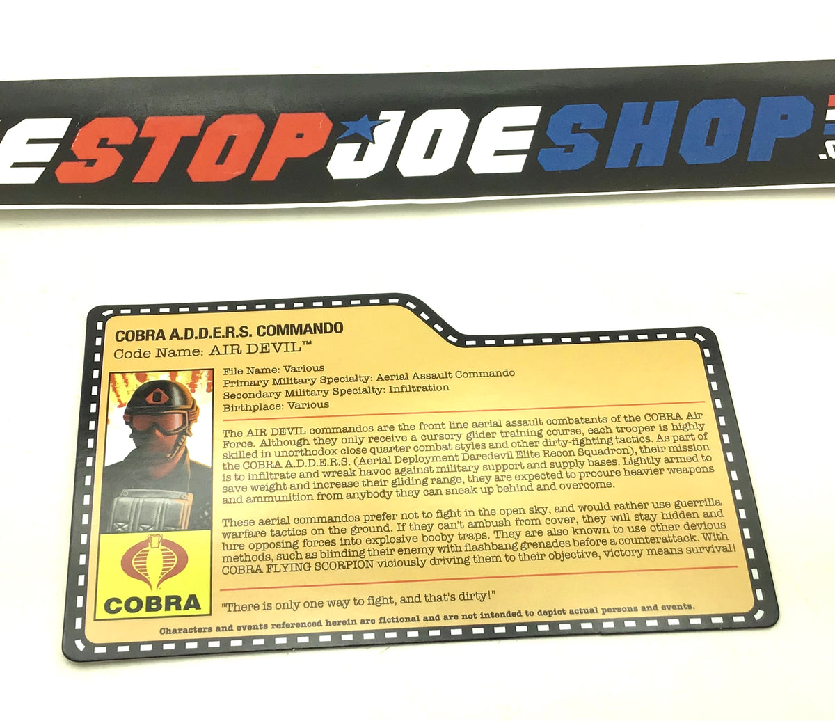 2016 JOECON AIR DEVIL V2 FILE CARD – THE G.I. JOE SHOP @ ONESTOPJOESHOP.COM