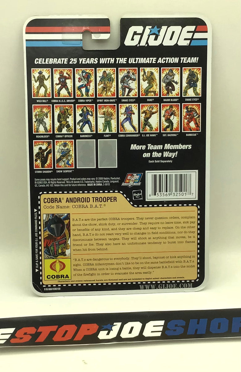 2008 25TH ANNIVERSARY COBRA B.A.T. BAT TROOPER V17 FULL FILE CARD (b ...