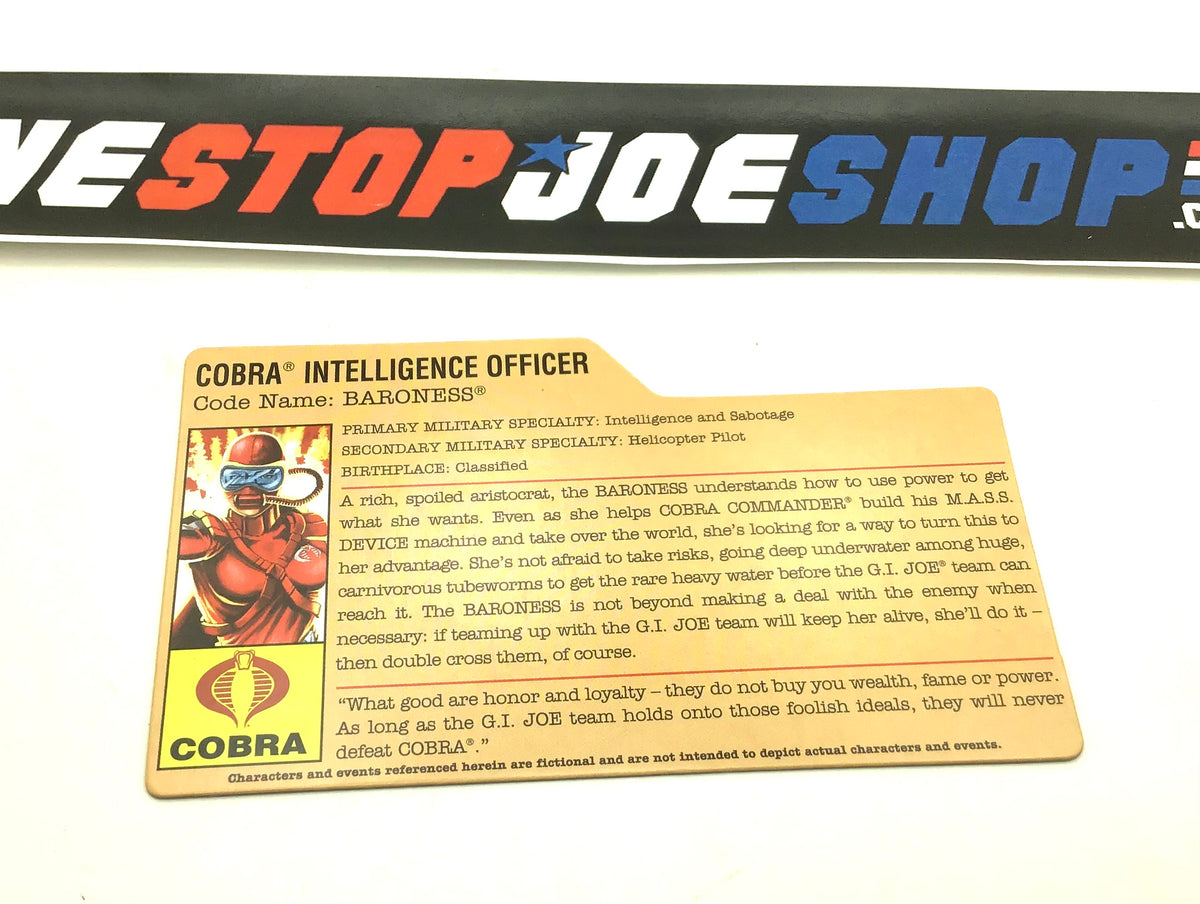 2008 25TH ANNIVERSARY BARONESS V11 FILE CARD – THE G.I. JOE SHOP ...