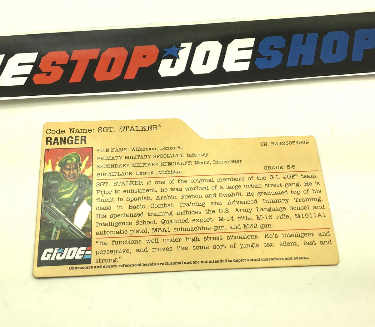 2008 25TH ANNIVERSARY STALKER V11 FILE CARD – THE G.I. JOE SHOP ...
