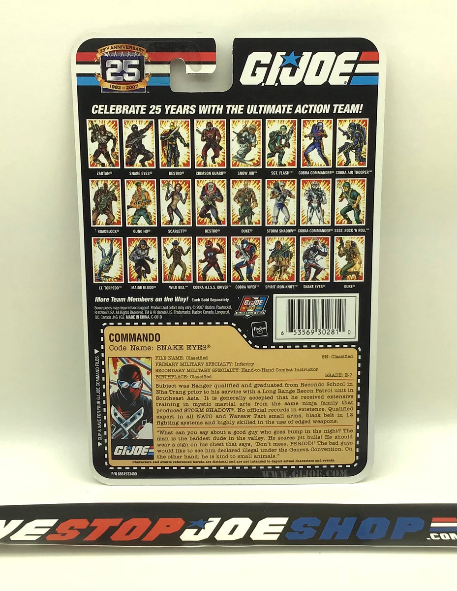 2008 25TH ANNIVERSARY SNAKE EYES V34 FULL FILE CARD – THE G.I. JOE SHOP ...