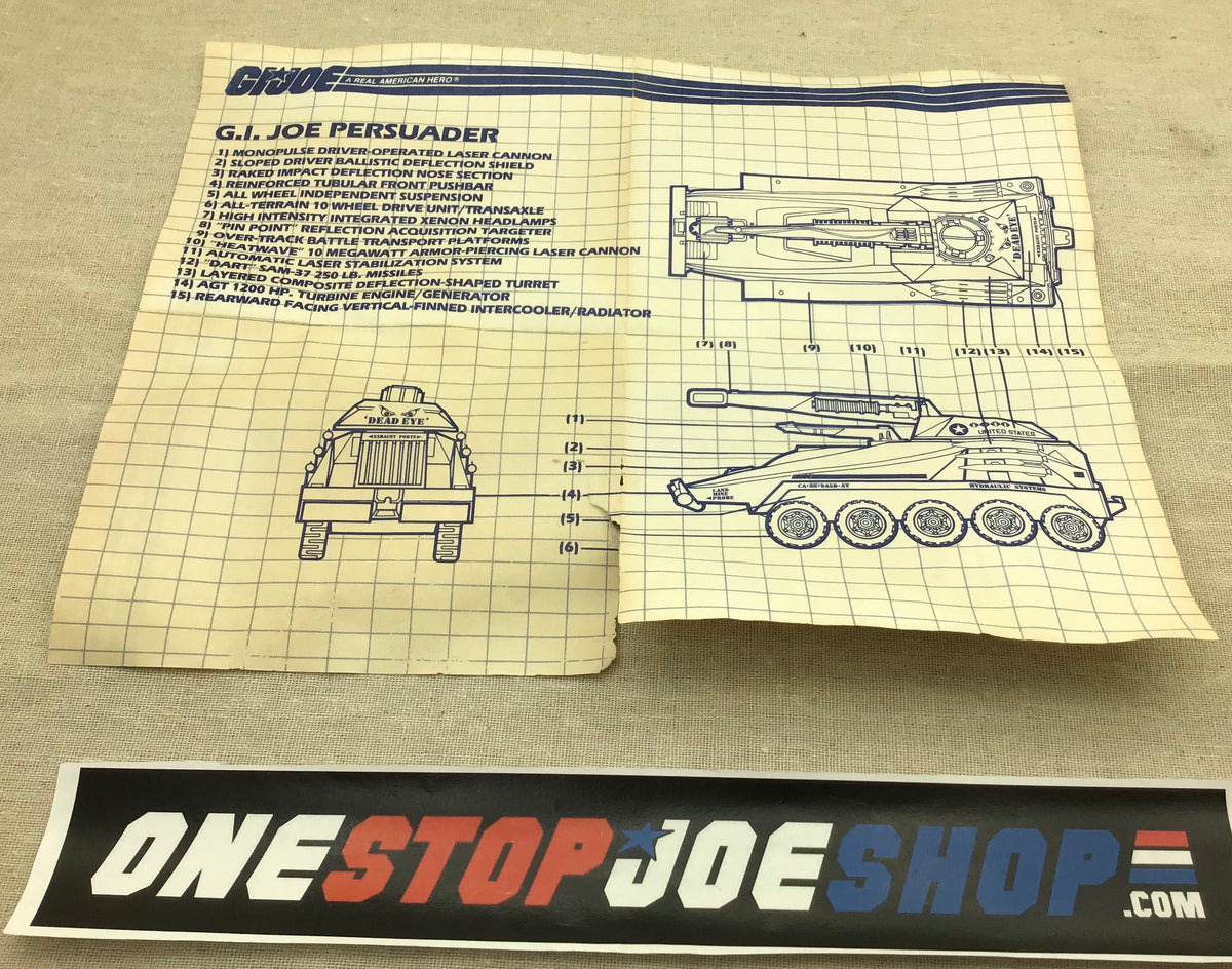 1987 VINTAGE ARAH PERSUADER VEHICLE BLUEPRINTS – THE G.I. JOE SHOP ...