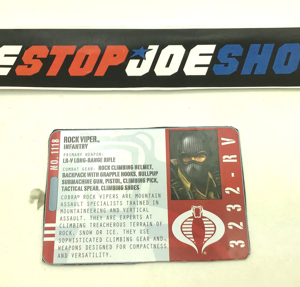 2011 POC ROCK VIPER V4 FILE CARD (a) – THE G.I. JOE SHOP ...