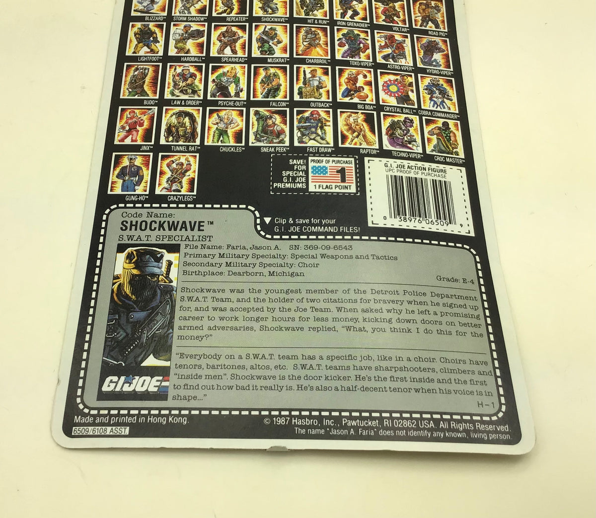 1988 VINTAGE ARAH SHOCKWAVE V1 FULL FILE CARD (d) – THE G.I. JOE SHOP ...