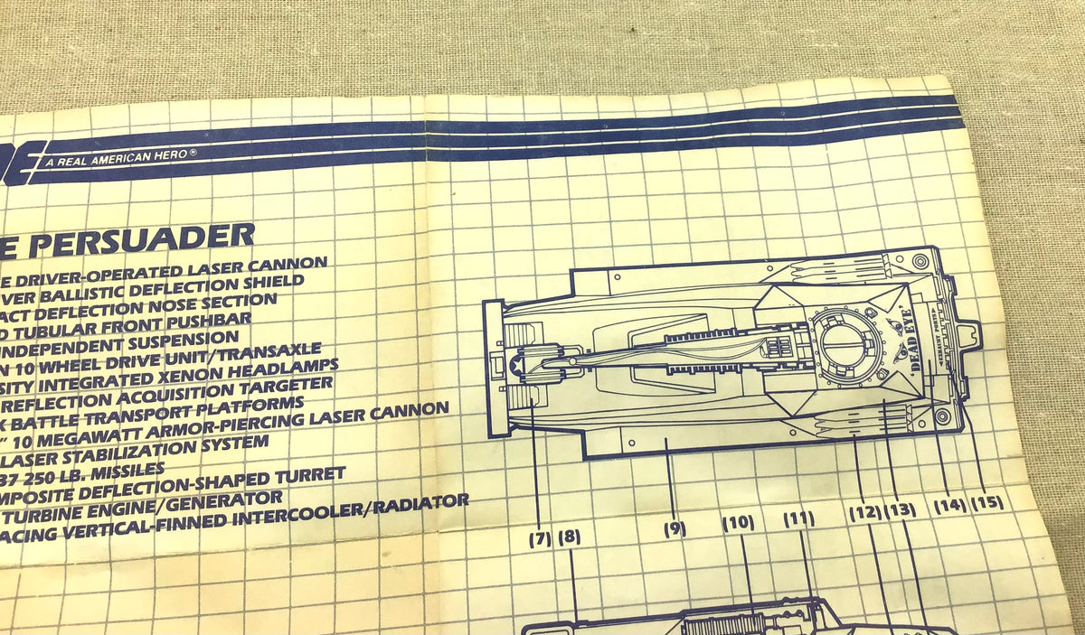 1987 VINTAGE ARAH PERSUADER VEHICLE BLUEPRINTS – THE G.I. JOE SHOP ...